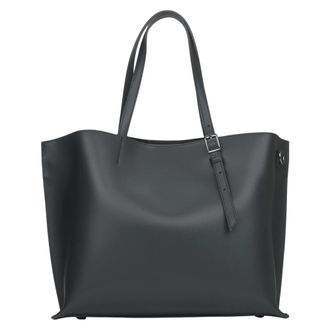 Estro & Luminara Leder Shopper Tasche - - Bags - Damen - Schwarzk - ONE SIZE