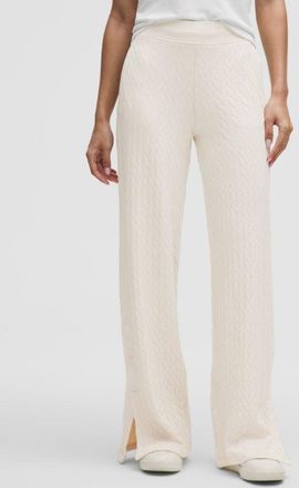 lululemon Engineered Warmth Hose mit Zopfmuster f&uuml;r Frauen - Gr&ouml;&szlig;e 10 in Bone