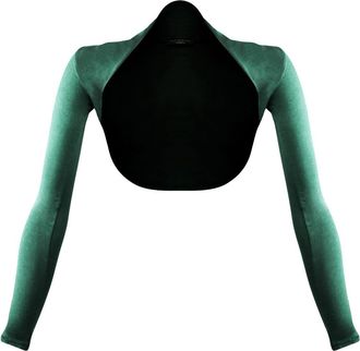 Glamexx24 Damen Bolero Elegante Bolero Jacke Langarmbolero Schulterjacke kurz Shrug Cardigan leichte Strickjacke zum Kleid für Festlichkeiten