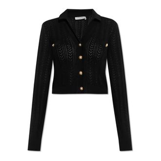 Alessandra Rich Strickjacke mit dekorativem Strick - - Knitwear - Damen - Schwarzk - XS