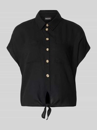 Pieces Regular Fit Hemdbluse aus Viskose-Leinen-Mix Modell PIA