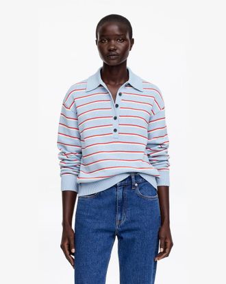 Arket Gestricktes Poloshirt -Blau