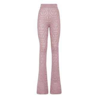 Philipp Plein Femme, Pantalons, Rose, Taille: 40 FR Flare Pantalons Monogram