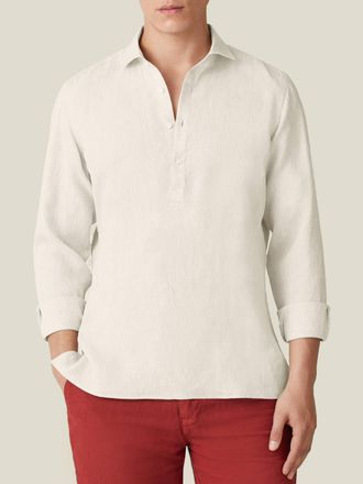 Luca Faloni Hemd Ravello in Sand aus Leinen für Herren