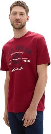 Tom Tailor T-Shirt pour Homme, 35930 - Rouge Profond, XL