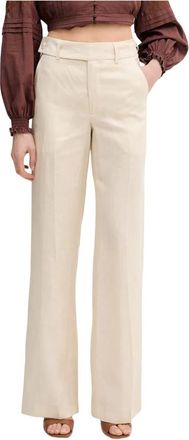 Silvian Heach Femme, Pantalons, Beige, Taille: 42 FR Pantalon Droit Taille Haute