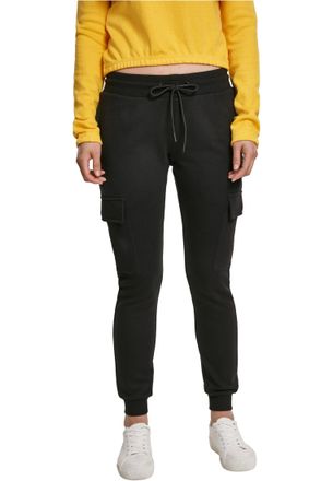 Urban Classics Damen Hose Ladies Cargo Jogging-Pants Sporthose, Schwarz (Black 00007), S
