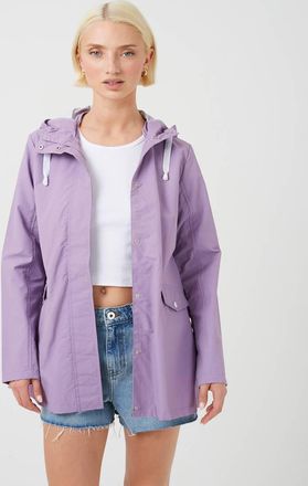 Brave Soul leichte beschichtete Jacke mit Kapuze in Flieder-Lila