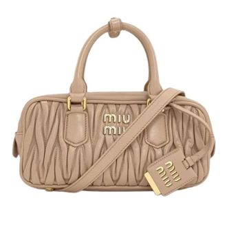 Miu Miu Sac &agrave; main doccasion - Femme - Pre-owned - Beige - Taille: ONE Size