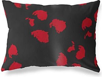 Bonamaison Le Jardin du Lin Kissenbezug Zierkissenbezug Rot-Schwarz Kissenbezug, Für Bett, Auto, Sofa, Haus, Wohnzimmer, Schlafzimmer, Dekoration, 45x60 Cm - Ent