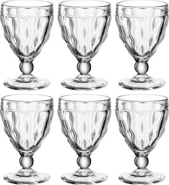 Leonardo Leonardo Brindisi Wei&szlig;wein-Gl&auml;ser 6er Set, sp&uuml;lmaschinenfeste Weisswein-Kelche, Wein-Glas mit Facettenschliff, Kelchgl&auml;ser-Set, 240 ml, 021593