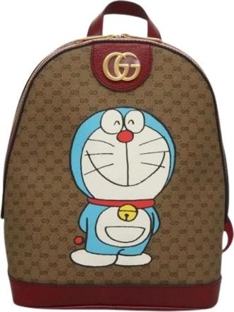 Gucci unisex, Pre-owned, Brun, Taille: ONE Size Sac &agrave; dos en toile Pre-owned