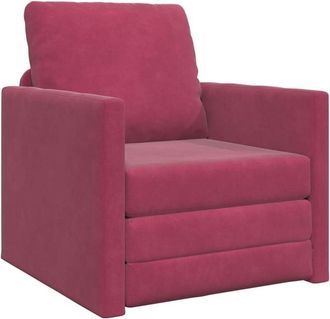 vidaXL Sofa-Bett 2-in-1 Weinrot 74x77x81 cm Velour Vidaxl 638524