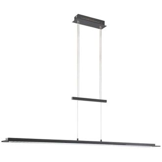 Fischer & Honsel Fischer & Honsel 60865 H&auml;ngeleuchte BILL LED 1x28W Metall sandschwarz, Glas rauchfarben teilsatiniert L:145cm B:16cm 2700K/3350K/4000K mit Taster