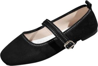 Generic Chaussures Mary Jane pour femme - Coupe large - Couleur unie - Classique - &Eacute;l&eacute;gantes - L&eacute;g&egrave;res - Confortables - D&eacute;contract&eacute;es - Ballerines plates pour