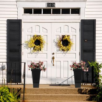 Valiclud Praktischer Vertikaler Schirmständer aus Kunststoff mit Feuchtigkeitswanne Platzsparender Regenschirm Aufbewahrungseimer für Eingangsbereich und Veran