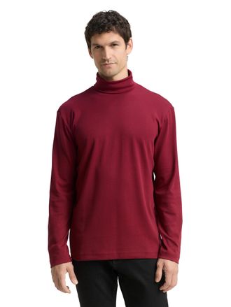 Tom Tailor Herren 1048614 Basic Rollkragenshirt, 14155-Cabarnet Bordeaux Red, L