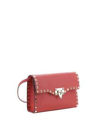 Valentino Garavani Womens Small Rockstud Grained Calfskin Shoulder Bag 0ro Calf Leather Bos Taurus