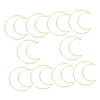 Cabilock 10 St&uuml;ck Mond Bastelringe Mondf&ouml;rmige Metall Blumenreifen Traumf&auml;ngerringe DIY Traumf&auml;nger Zubeh&ouml;r Mond Traumf&auml;nger Metallreifen Kranzring Golden