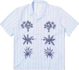 Universal Works Homme, Chemises, Bleu, Taille: S Soft Blue Mc Stripe Road Trip Shirt