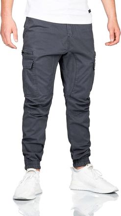 Alessandro Salvarini A. Salvarini Herren Designer Cargo Hose Strech Cargohose Taschen AS272[AS-272-Dunkelgrau-W31-L30]