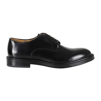 Corvari Glatt geb&uuml;rstete Leder Derby Schuhe - - Shoes - Herren - Schwarzk - 39 1/2 EU