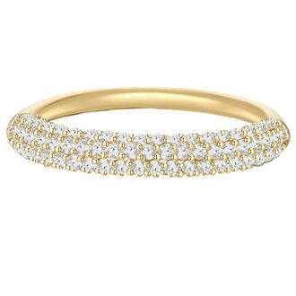 Glanzst&uuml;cke M&uuml;nchen Ring - Sterling Silber Ring Zirkonia - Gr. 48 - in Gold - f&uuml;r Damen