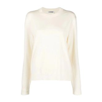Jil Sander Eleganter beiger Wollpullover - - Knitwear - Damen - Beige - 2XS