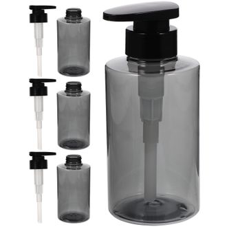 FOMIYES Seifenspender 4 St&uuml;ck 300ml Kunststoff Transparent Grau Nachf&uuml;llbar f&uuml;r Shampoo Duschgel Badezimmer Lotion mit Auslaufsicherer Pumpe