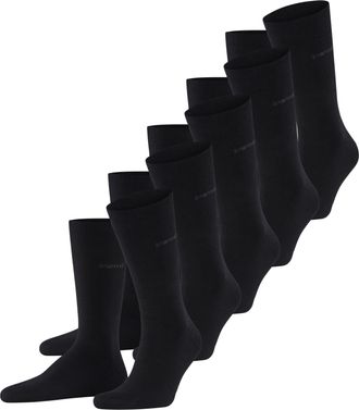 Esprit Herren Socken Solid M So Baumwolle einfarbig Multipack, Schwarz Black 3000-O, 40-46