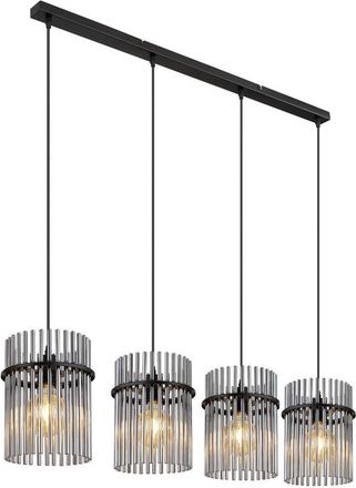 Globo Lighting suspension - Gorley - noir - verre verre fum&eacute; - grande