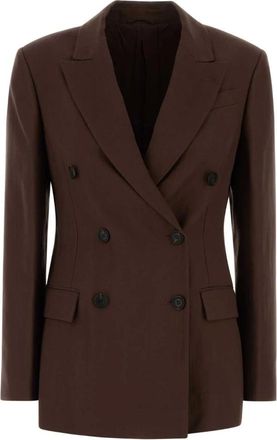 Brunello Cucinelli Femme, Vestes, Brun, Taille: 36 FR Fluid Twill Blazer
