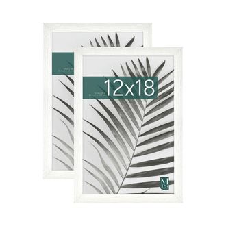 MCS Studio Gallery Bilderrahmen, 30,5 x 45,7 cm, wei&szlig;e Holzmaserung, rechteckig, f&uuml;r Fotos, Poster und Kunstdrucke, 2 St&uuml;ck