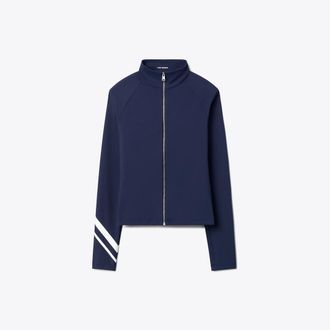 Tory Burch Chevronjacke mit durchgehendem Rei&szlig;verschluss