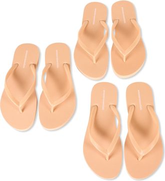 Amazon Essentials Damen Flipflops, 3er-Pack, Beige, 37.5 EU
