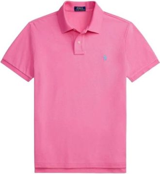 Polo Ralph Lauren Homme, Tops, Rose, Taille: M Polo en piqu&eacute; de coton coupe ajust&eacute;e personnalis&eacute;e