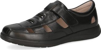 Caprice Herren Slipper mit Klettverschluss mit Cut-Out, Schwarz (Black Nappa), 42 EU