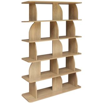 Sweeek Regal, exotische Bibliothek Holzdekor 5 F&auml;cher