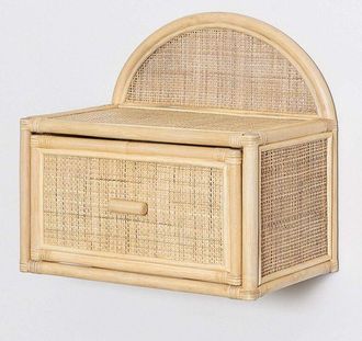 Sklum Sklum - 2er-Pack schwimmende Rattan-Nachttische von Yivisc Braun Natur