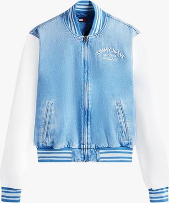 Tommy Hilfiger Bomber jean &agrave; manches contrastantes en coton