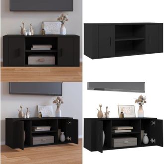 vidaXL Vidaxl - TV-Schrank Schwarz 100x35x40 cm Holzwerkstoff - TV-Schrank - Fernsehtisch - Medienregal - Holzwerkstoff M&ouml;bel - Schwarzer TV-Stand - Home &