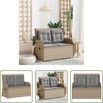 vidaXL Poly-Rattan - Gartenbank Beige Poly-Rattan