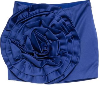 Rotate Rotate Birger Christensen, Femme, Jupes, Bleu, Taille: 42 FR Satin Big Flower Skirt