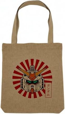 Fabulous Sac Shopping Tote Bag Aspect Lin - Robot Futuriste Manga Anime Japon Asie Culture - Sac de Courses Toile Epaisse 360g Beige Naturel Cabas Port&eacute; Epaule