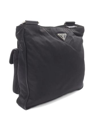 Prada sac porté épaule à logo triangle (années 2000) - Noir