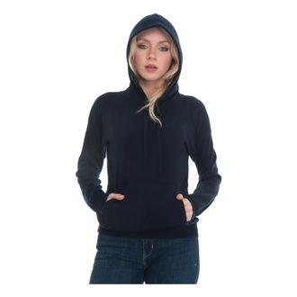 Fay Kaschmir Kapuzenpullover mit Fronttasche - - Sweatshirts & Hoodies - Damen - Blau - S
