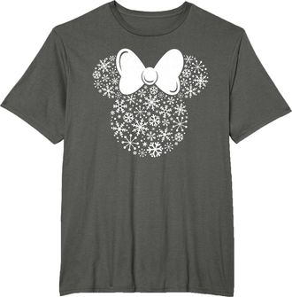 Disney Minnie Mouse Icon Winter Holiday Christmas Snowflakes T-Shirt