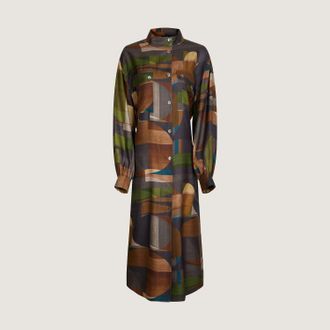 SOEUR ROBE VEDA VERT/MARRON