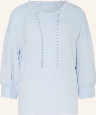 Marc Cain Blusenshirt Im Materialmix Mit 3/4-Arm blau