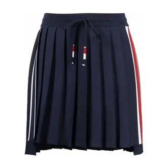 Thom Browne Femme, Jupes, Bleu, Taille: 38 FR Mini Jupe Pliss&eacute;e &agrave; Ourlet Bas